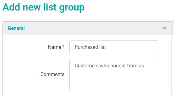 List groups: Creating a fixed list of contacts – Horizon Help Centre