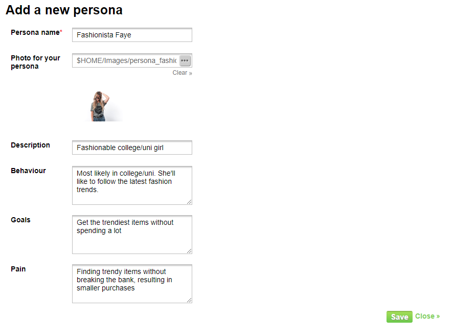 Setting up personas – Horizon Help Centre