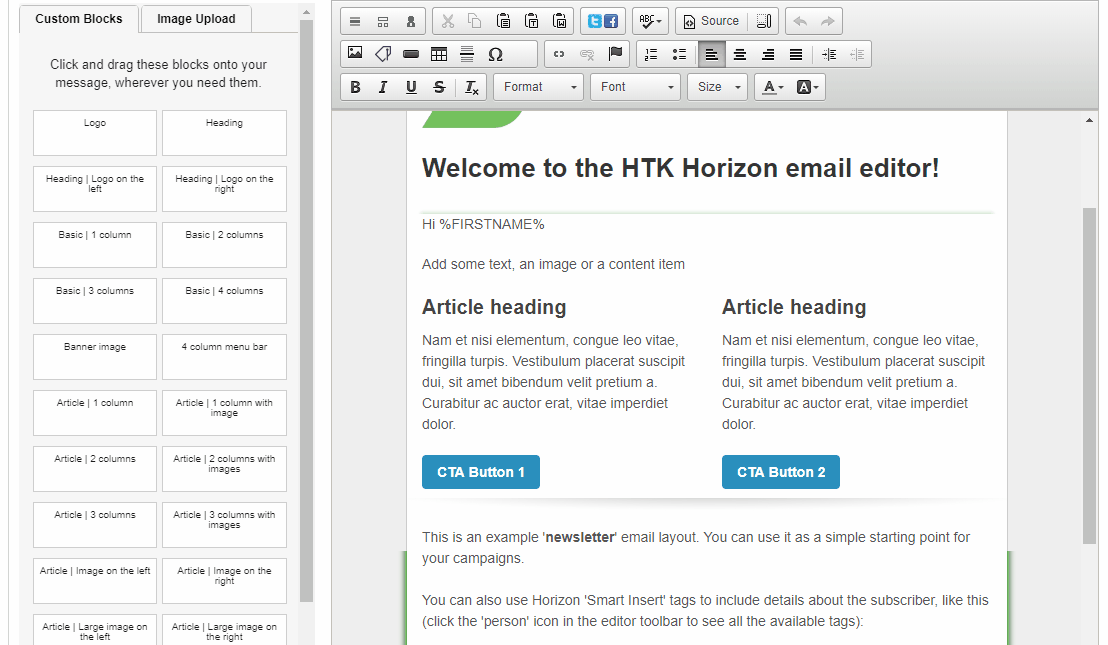 Creating an email message - Styling – Horizon Help Centre